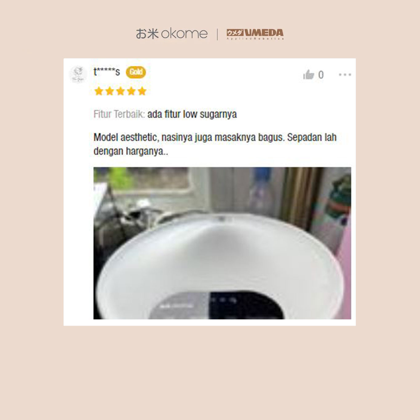 Umeda Okome - Digital Low Carbo Rice Cooker