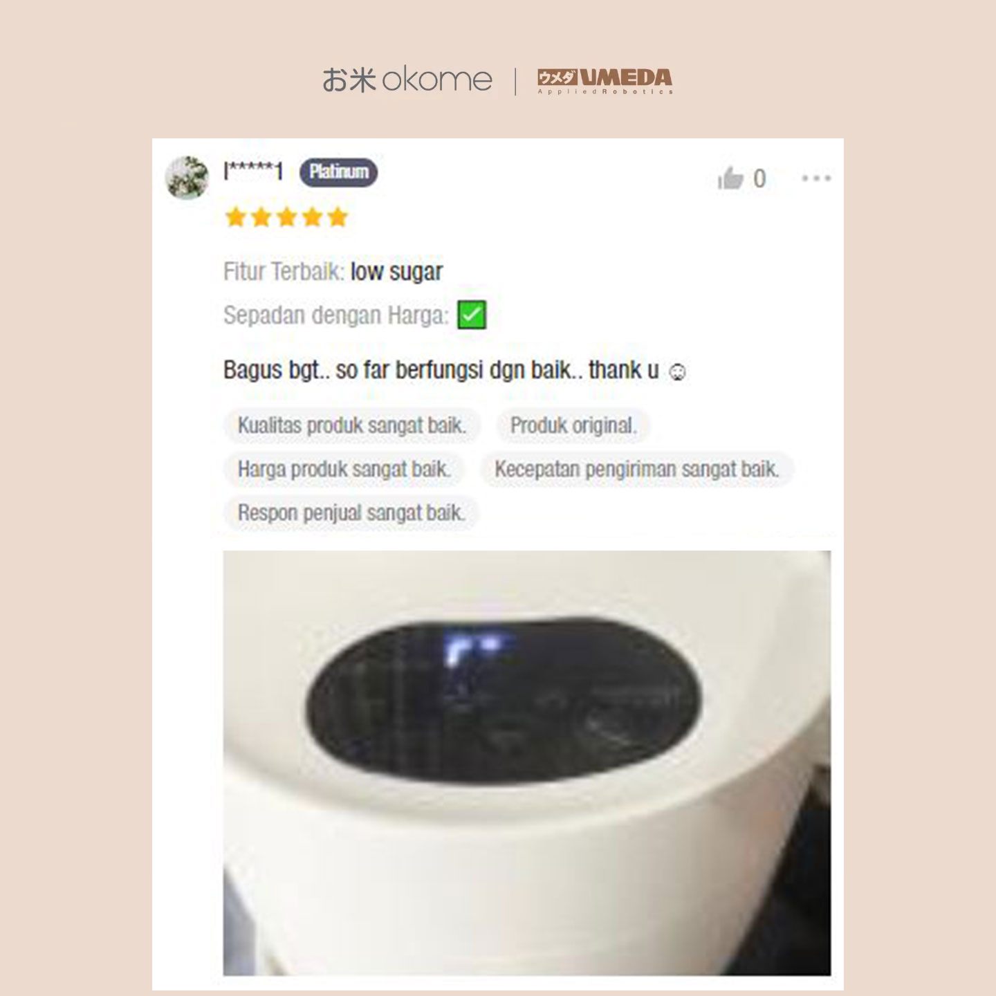 Umeda Okome - Digital Low Carbo Rice Cooker